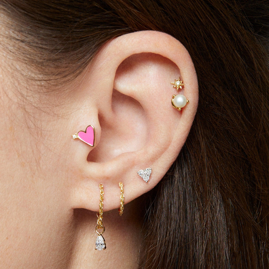 Neon Enamel Heart Studs Hypoallergenic | Rowan