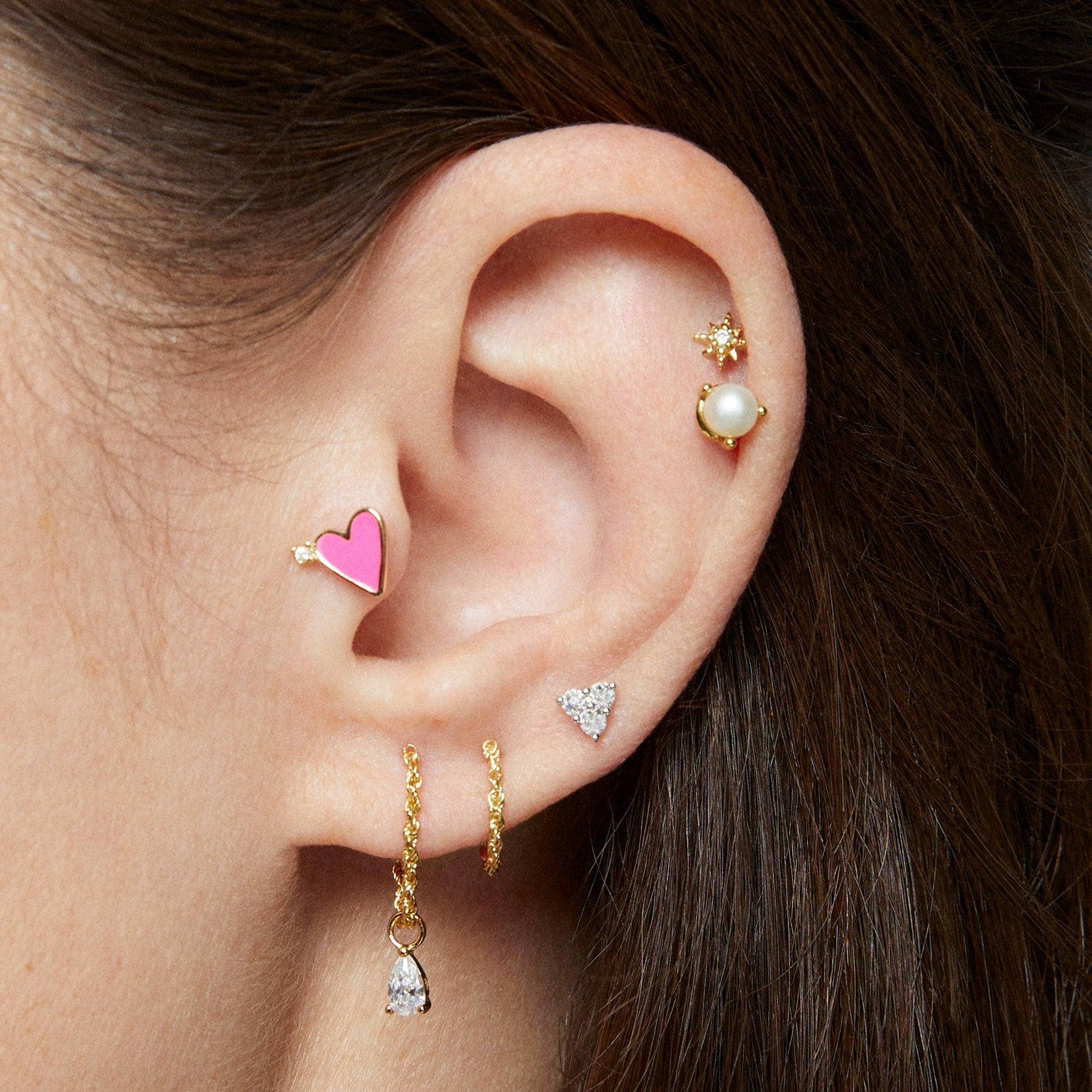 Neon Enamel Heart Studs Hypoallergenic | Rowan