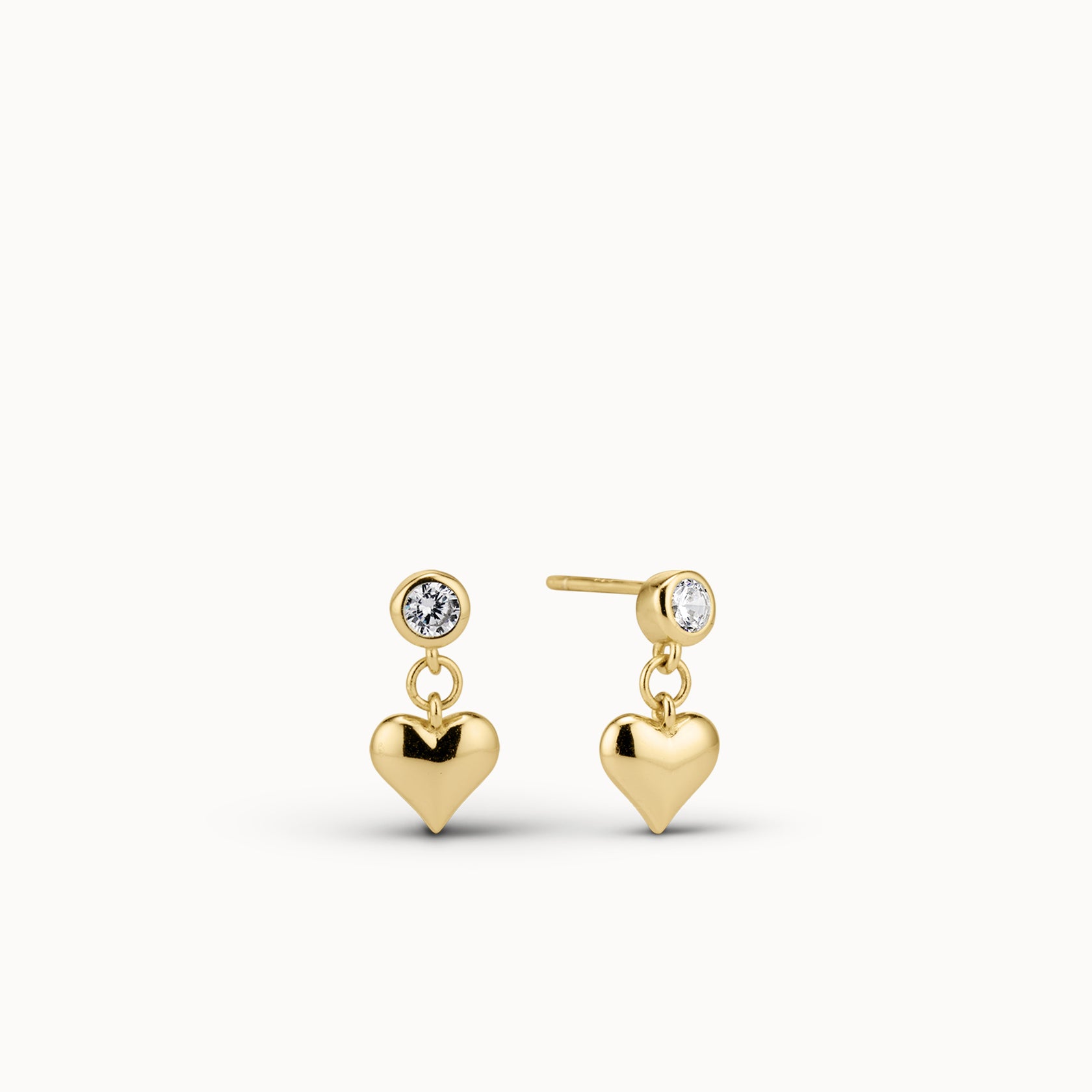 Heart CZ Drop Studs Hypoallergenic Earrings | Rowan