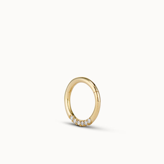 14k Half Diamond Clicker Hoop & Rowan, Inc.