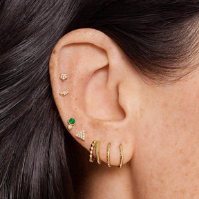 14k Half Diamond Clicker Hoop & Rowan, Inc.